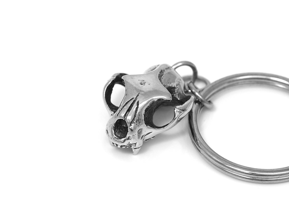 Lynx Skull Keychain, Bobcat Keyring in Pewter – Farjil