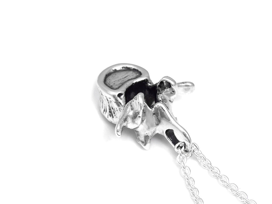 Lumbar Vertebra Necklace, Anatomy Jewelry in Sterling Silver – Farjil